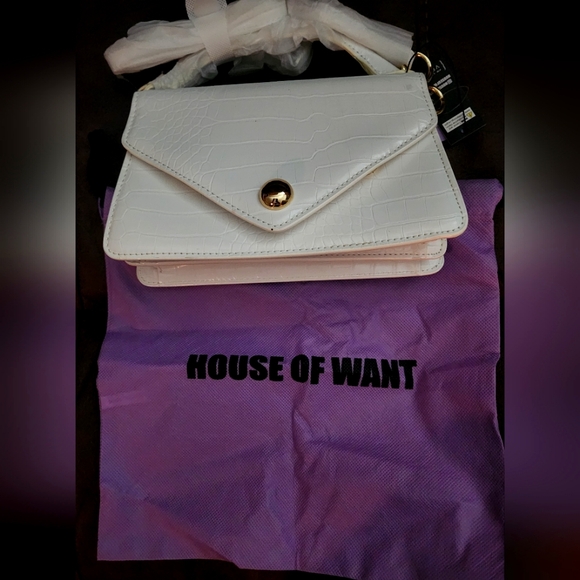 House Of Want | Bags | House Of Want White Handbag Vegan Leather | Poshmark